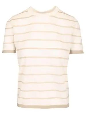 Max Mara Cashmere And Silk Blend Striped Sweater - Cream
