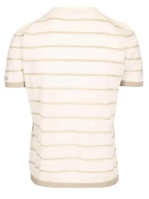 Max Mara Cashmere And Silk Blend Striped Sweater - Cream