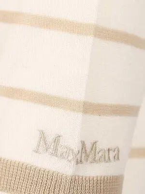 Max Mara Cashmere And Silk Blend Striped Sweater - Cream