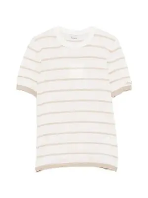 Max Mara Cashmere And Silk Blend Striped Sweater - Cream