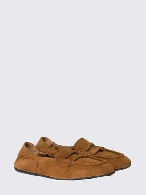 Miu Miu MIU MIU Suede Loafers Brown