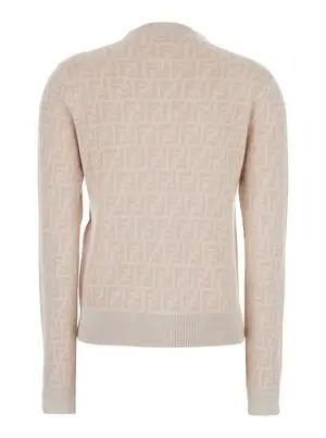Fendi Ff Motif Wool Cardigan - Multicolor