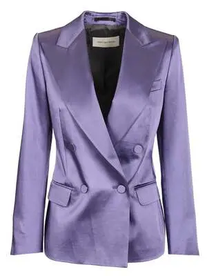 Dries Van Noten Blazer In Shiny Satin - Purple