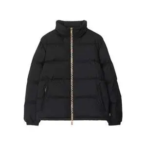 Burberry Check Taped Puffer Jacket - Black