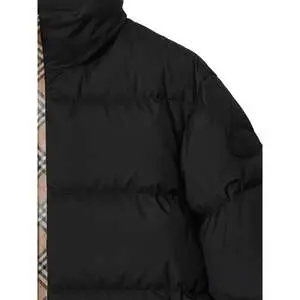 Burberry Check Taped Puffer Jacket - Black