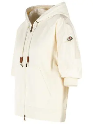 Moncler Ivory White Cotton Hoodie