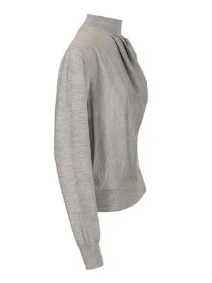 Givenchy Draped Wool Blend Turtleneck Sweater