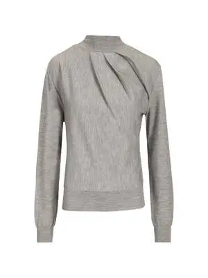 Givenchy Draped Wool Blend Turtleneck Sweater