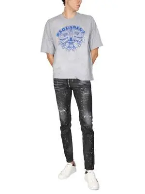Dsquared2 Dragon Bros Football T-shirt - Gray
