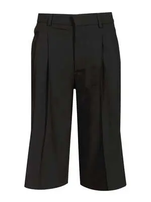 AMI Paris Wide-leg Bermuda Shorts - Black