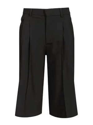AMI Paris Wide-leg Bermuda Shorts - Black