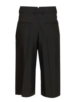 AMI Paris Wide-leg Bermuda Shorts - Black