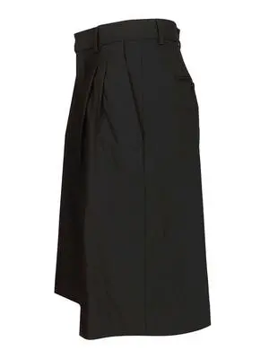 AMI Paris Wide-leg Bermuda Shorts - Black