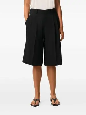 AMI Paris Wide-leg Bermuda Shorts - Black