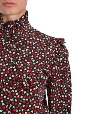 Saint Laurent Stand Up Collar Blouse - Black