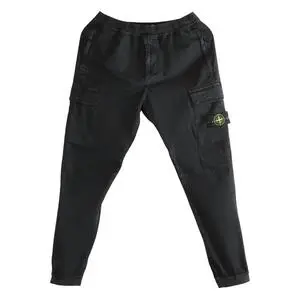 Stone Island Straight-leg Cargo Trousers - Black