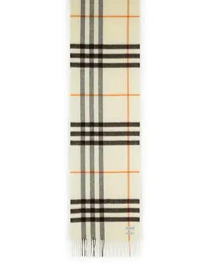 Burberry Mu Giant Check' Cashmere Scarf - White