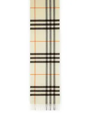 Burberry Mu Giant Check' Cashmere Scarf - White