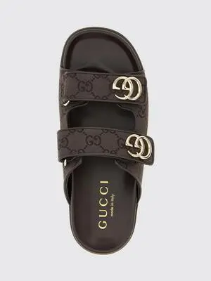 Gucci Gg Jacquard Monogram Canvas Sandals