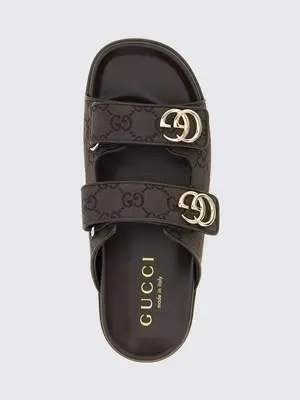 Gucci Gg Jacquard Monogram Canvas Sandals