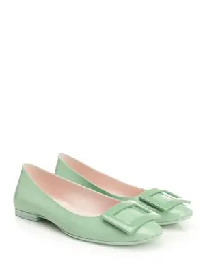 ROGER VIVIER Patent Leather Gommettine Ballerinas - Green
