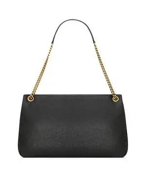Saint Laurent Calypso Large Bag In Natural Grain Lambskin - Black