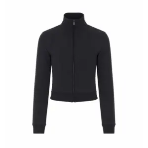 Gucci Gg Jacquard Jersey Jacket With Zipper - Black