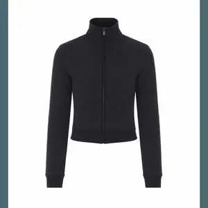 Gucci Gg Jacquard Jersey Jacket With Zipper - Black