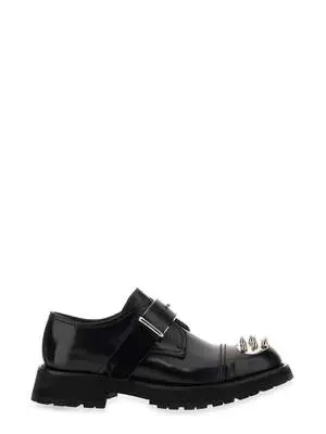 Alexander McQueen Studded Leather Derby Loafer - Black
