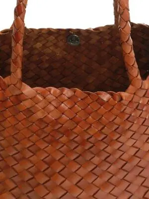 Dragon Diffusion Santa Croce Woven Leather Tote Bag - Brown