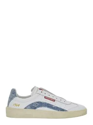 Dsquared2 Leather And Denim Low Top Sneakers