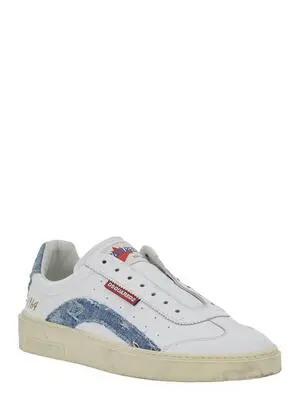 Dsquared2 Leather And Denim Low Top Sneakers