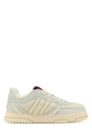 Gucci Leather And Teddy Re-web Sneakers - White
