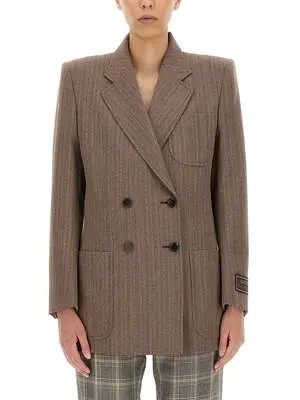 Gucci Herringbone Wool Jacket - Brown