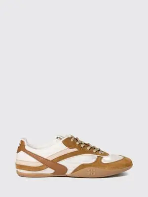 Miu Miu Gymnasium Technical Fabric And Suede Sneakers - Brown