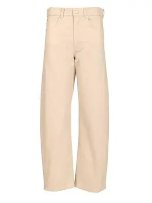 Max Mara Stretch Cotton Bull Trousers - Cream