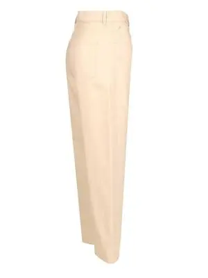 Max Mara Stretch Cotton Bull Trousers - Cream
