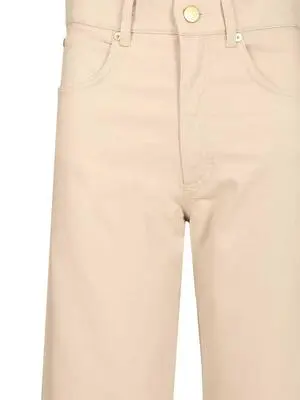 Max Mara Stretch Cotton Bull Trousers - Cream