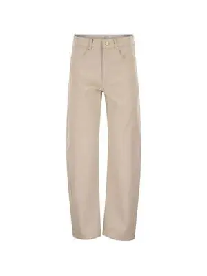 Max Mara Stretch Cotton Bull Trousers - Cream