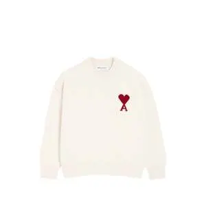 AMI Paris Wool Knit Pullover - Cream