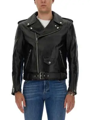 Alexander McQueen Combo Biker Jacket - Black