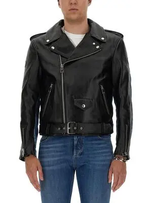Alexander McQueen Combo Biker Jacket - Black