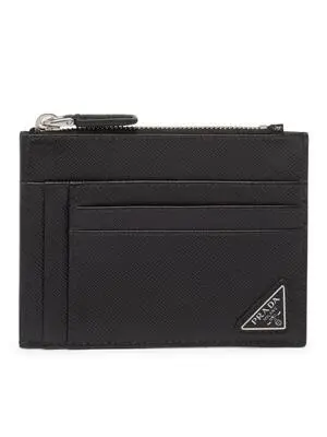 Prada Saffiano Leather Card Holder - Black