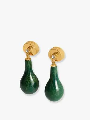 TOTEME Jade Drops Brass Earrings - Multicolor
