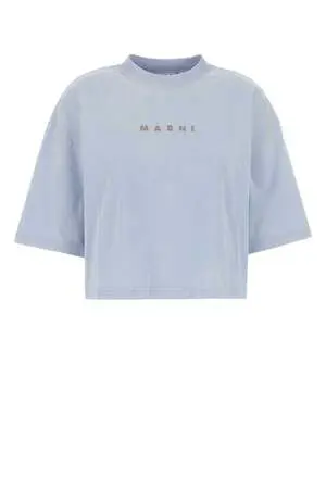 Marni Powder Cotton T-shirt - Blue