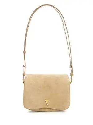 AMI Paris AMI PARIS Paris Paris Suede Shoulder Bag Cream