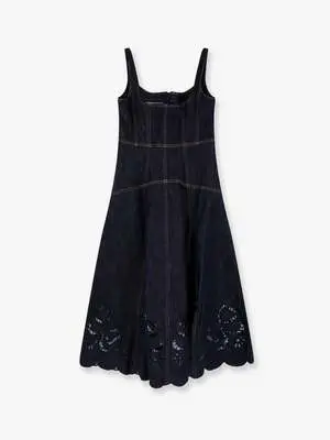 SELF-PORTRAIT Denim Midi Dress
