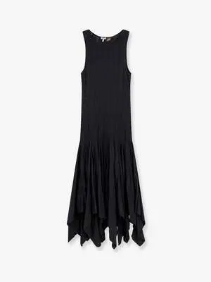 Loewe Paula's Ibiza Embroidered Cotton Long Dress - Black