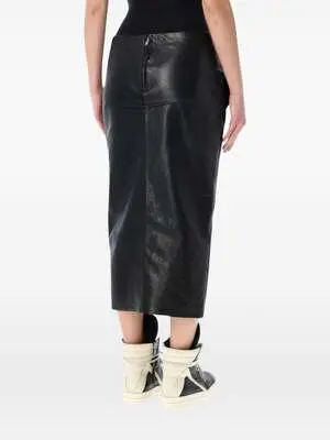 Rick Owens Leather Long Skirt