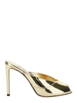 JIMMY CHOO Brigitte' Metallic Mule With Heart Neckline And Front Opening In Leather - Multicolor